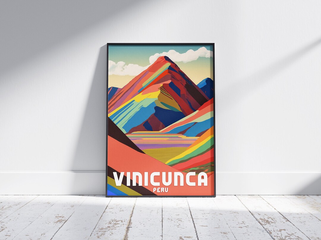 Rainbow Mountain Peru Print: Vinicunca Andes Travel Poster - Etsy