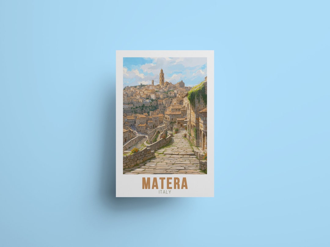 Matera Italy Travel Poster: Basilicata Vintage Art Print - Etsy