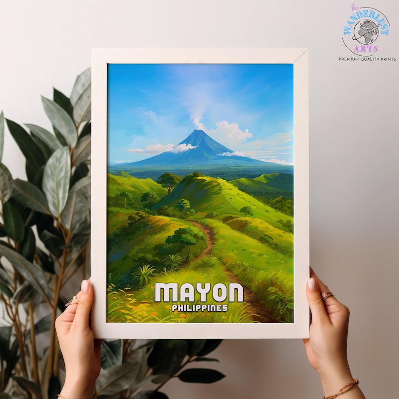 Mayon Volcano Philippines Travel Poster: Asian Art Print - Etsy UK