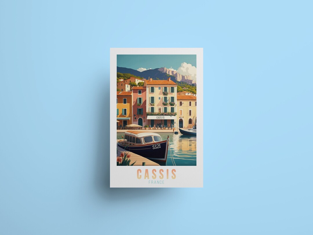 Cassis Art France Wall French Riviera Poster Illustration Cote Azur ...
