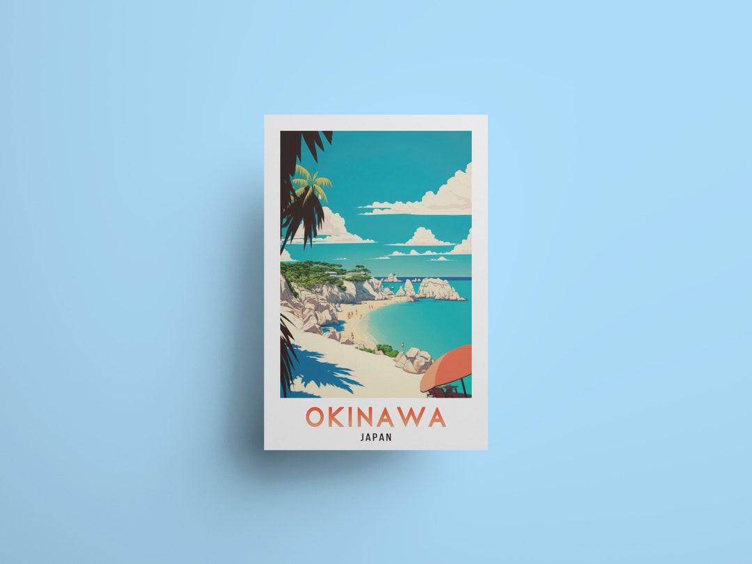 Okinawa Beach Art Print: Japan Coastal Illustration - Etsy