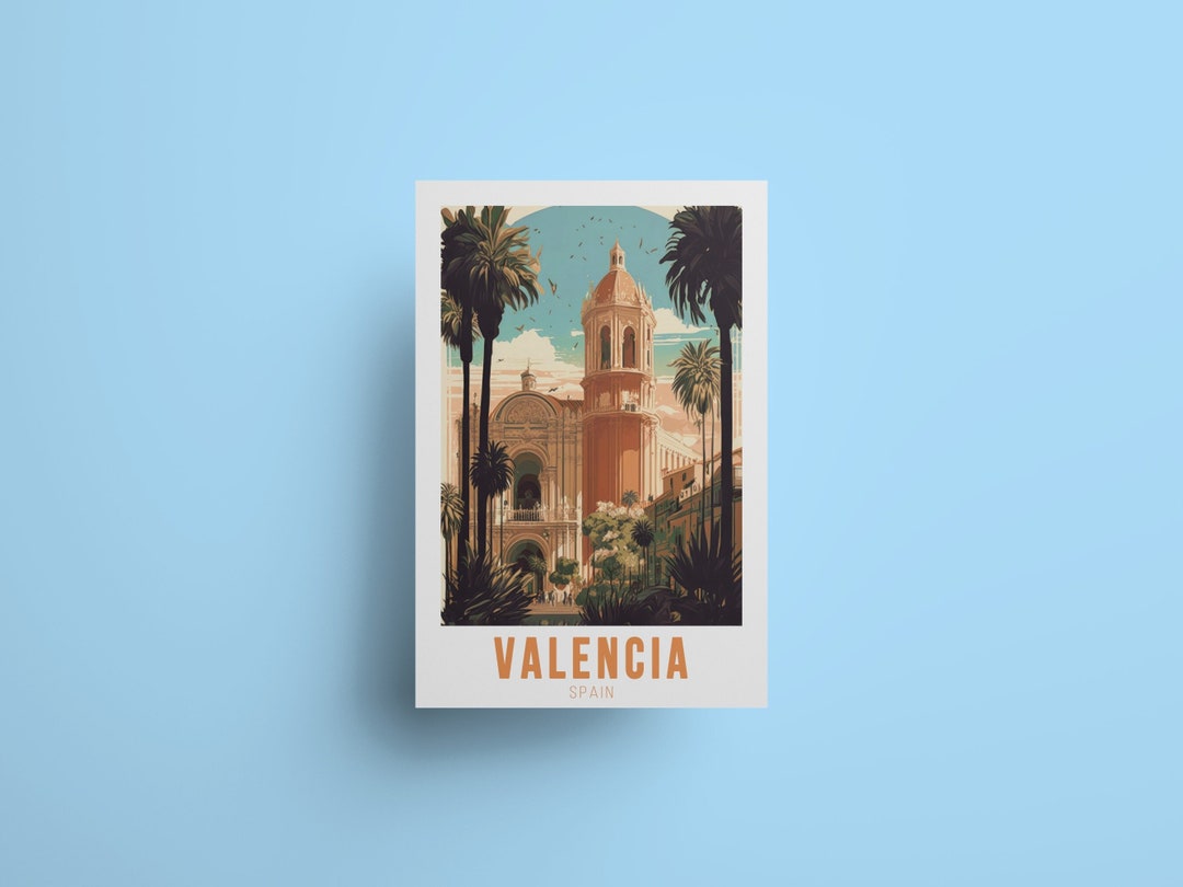 Valencia Art Travel Poster, Spanish Landscape Wall Decor,mediterranean ...