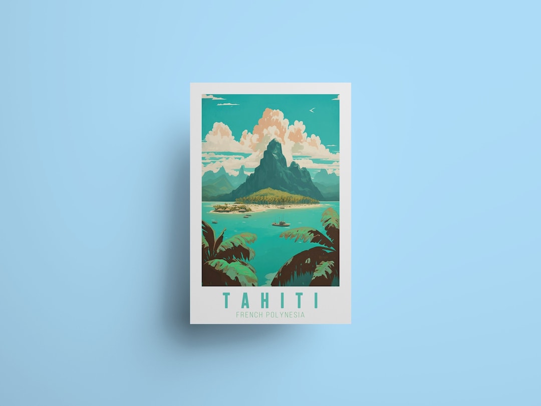 Tahiti Art French Polynesia Wall Art Poster Illustration - Etsy