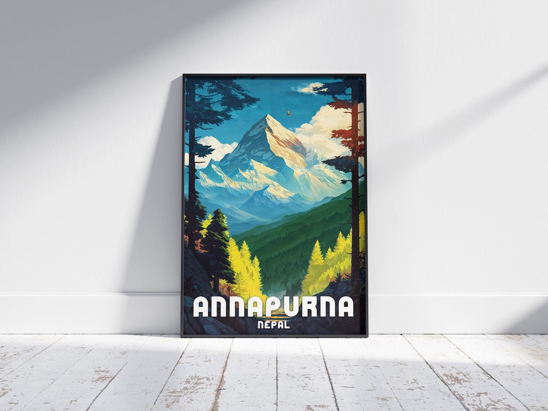 Annapurna Nepal Travel Poster: Himalayan Mountain Art Print - Etsy