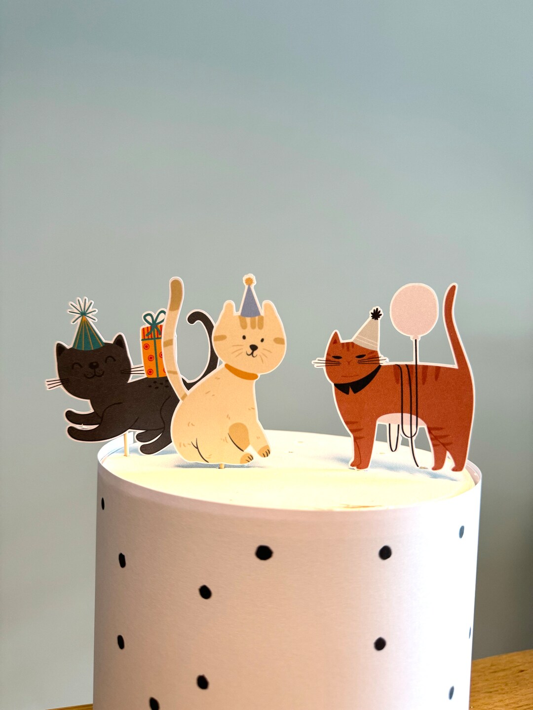 Set of 3 Cat Cake Toppers, Cat Party, Birthday Party, Meow - Etsy
