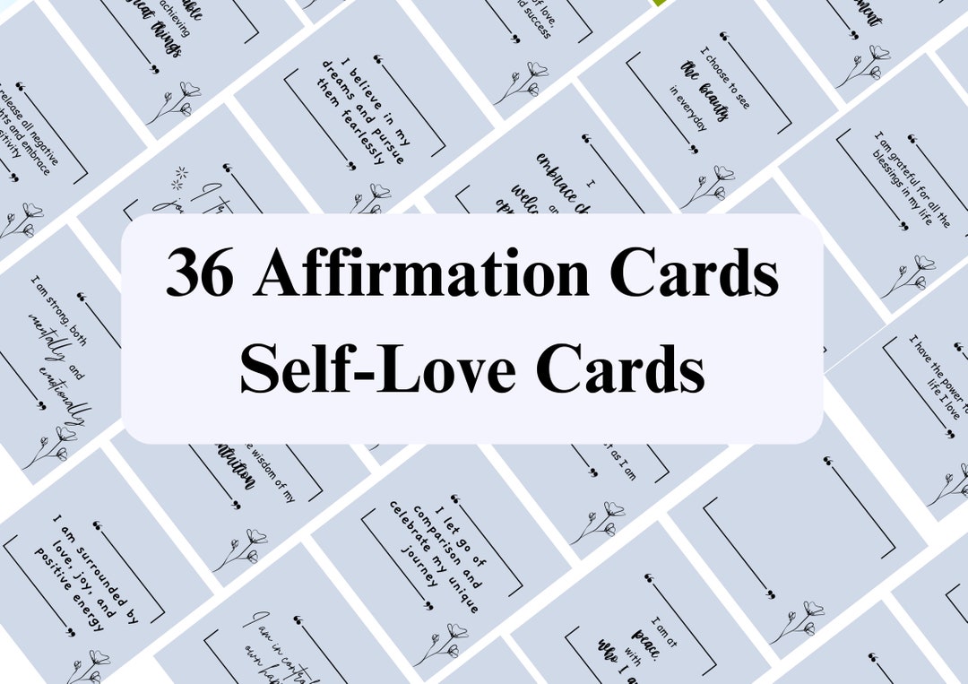 36 Printable Affirmation Cards Self-love Cards Motivational Cards ...