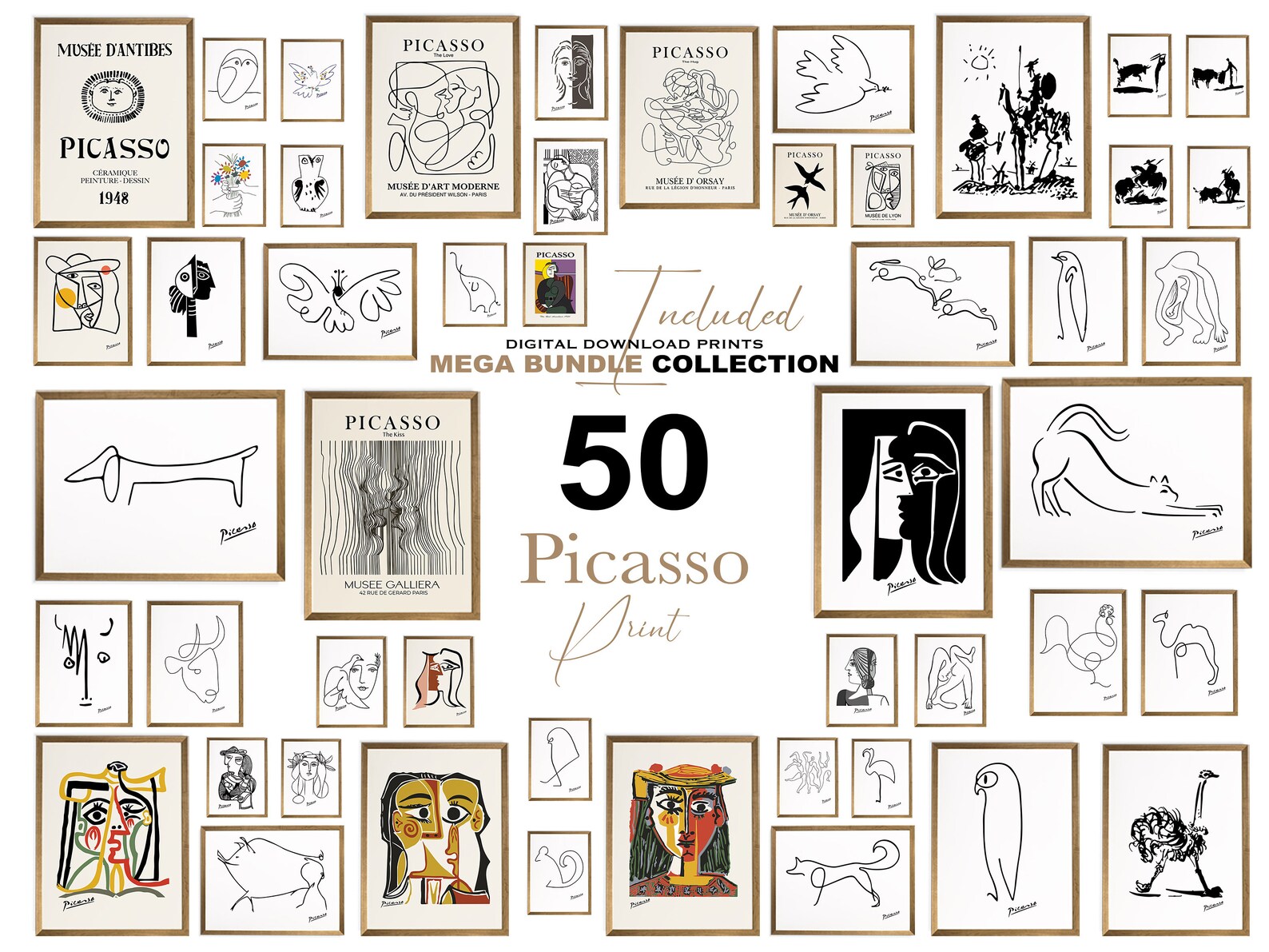 Picasso MEGA BUNDLE Wall Art Set of 50 Digital Prints Download ...