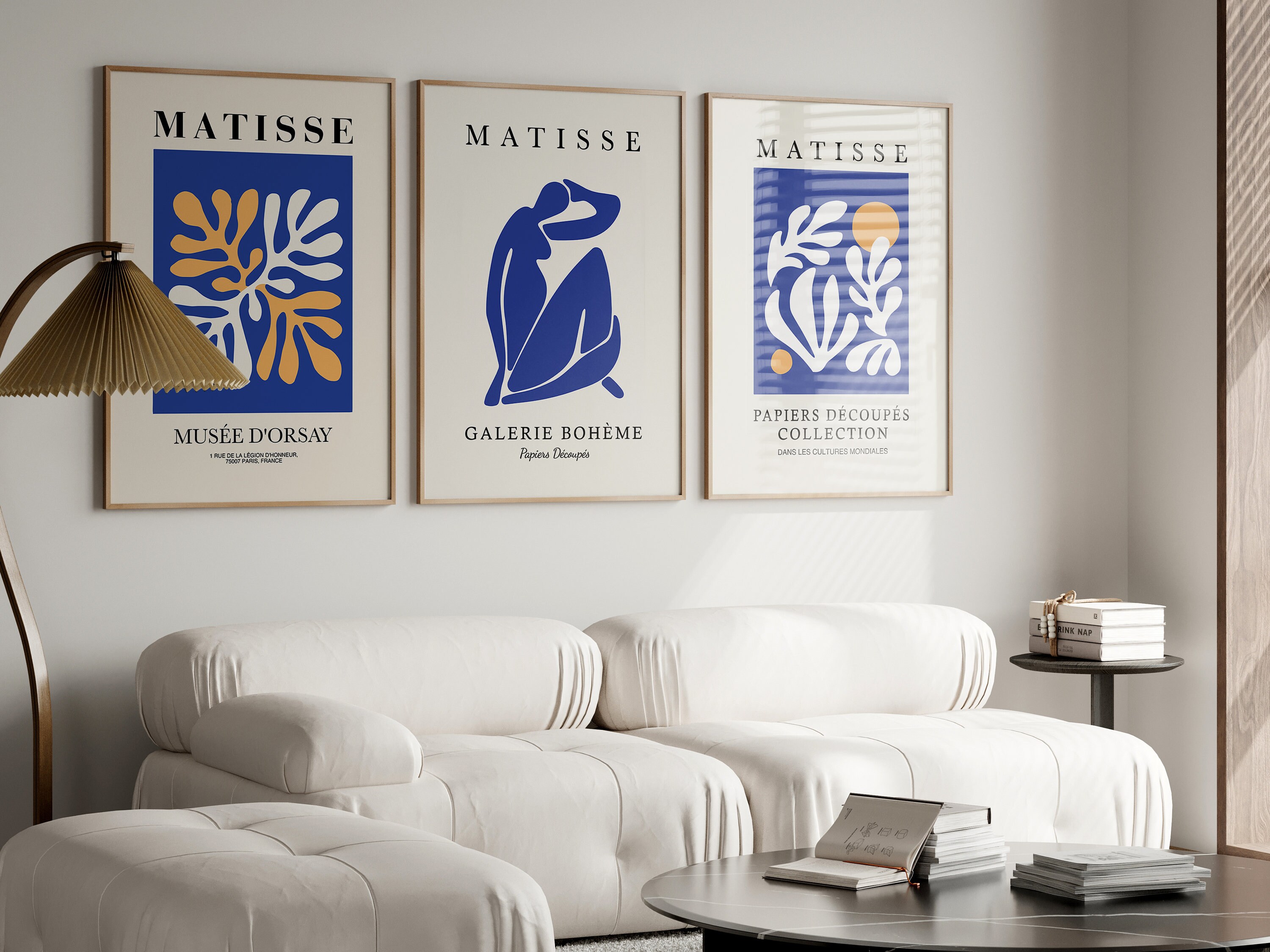 Matisse Set of 3 Prints Henri Matisse Poster Blue Matisse Wall Art Matisse Art Print Blue ...