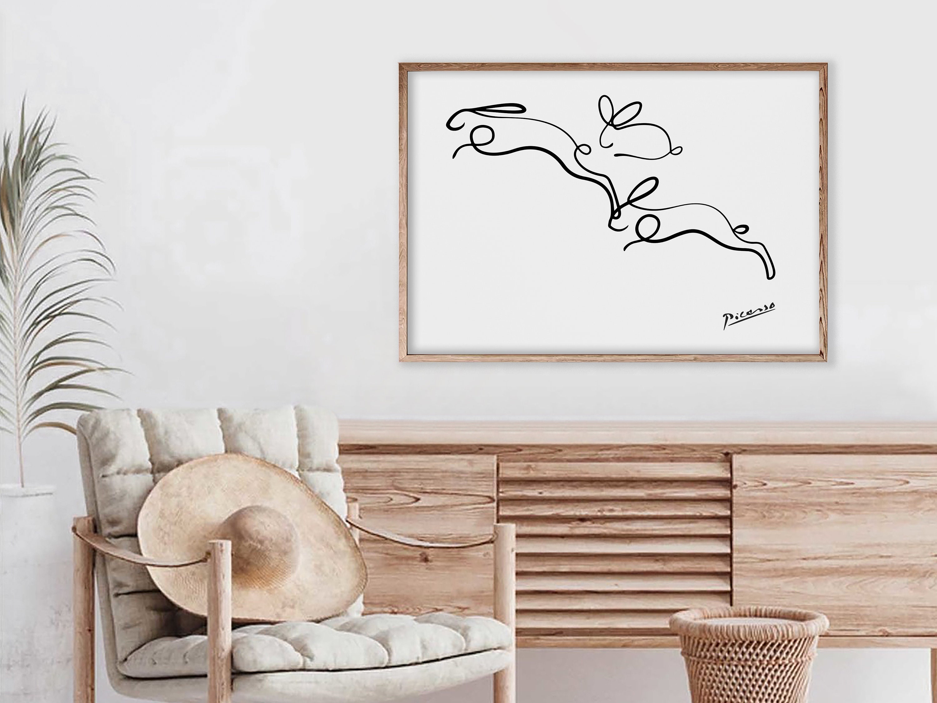 Picasso Rabbit Print Picasso Animal Art Picasso Line Drawing Modern ...