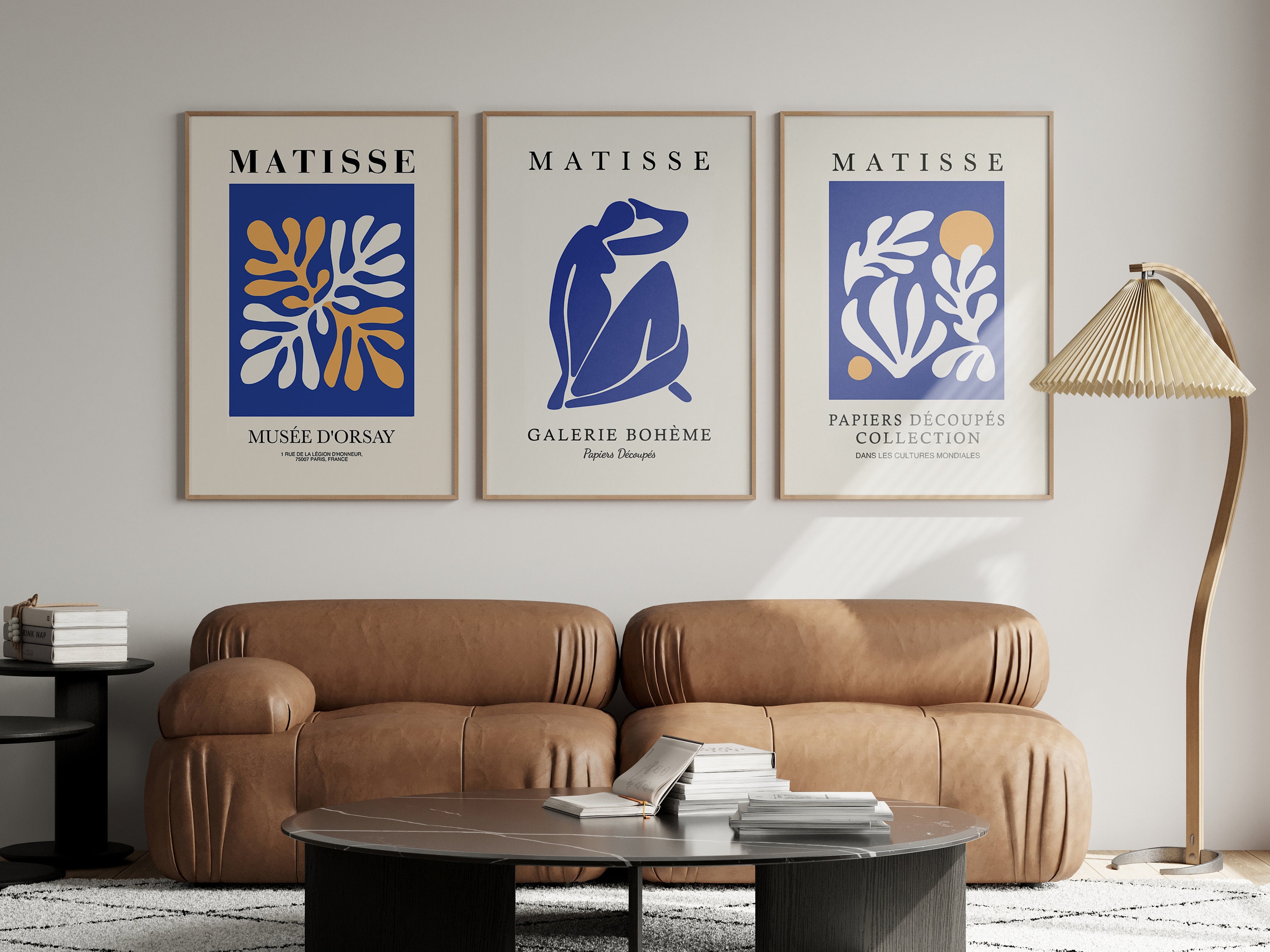 Matisse Set of 3 Prints Henri Matisse Poster Blue Matisse Wall Art Matisse Art Print Blue ...