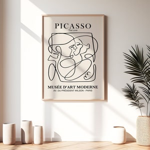 Picasso the Love Print / One Line Art / Picasso Poster / Minimalist ...