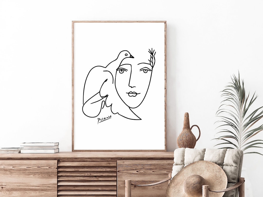 Picasso Line Art Print | Poster One Line | Picasso Female Face Art ...