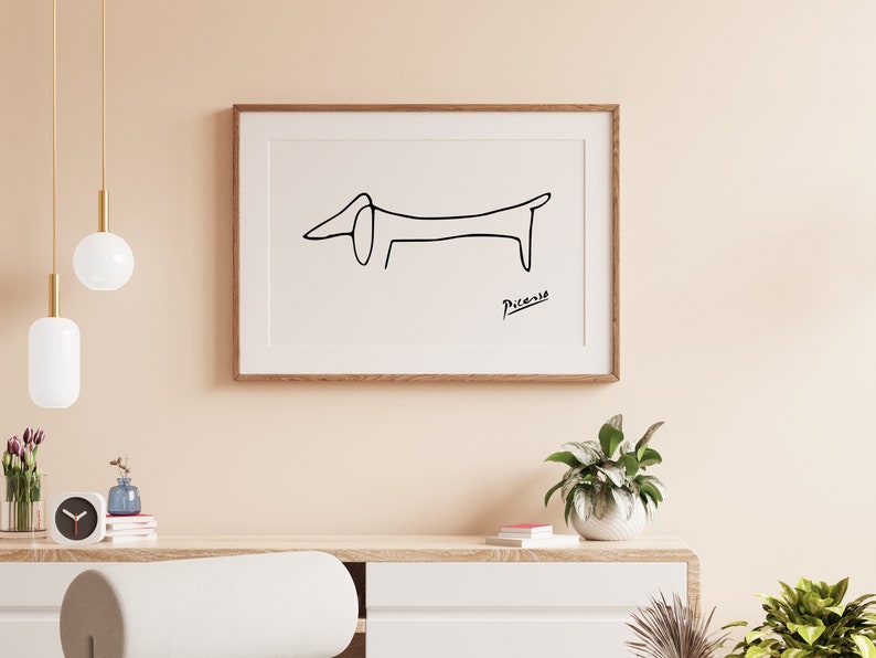 Picasso Dog Print Picasso Animal Art Picasso Line Drawing - Etsy