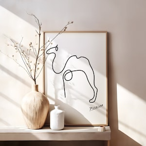 Picasso Camel Sketch Picasso Camel Line Art Print Exhibition Print Minimalist Picasso Poster ...