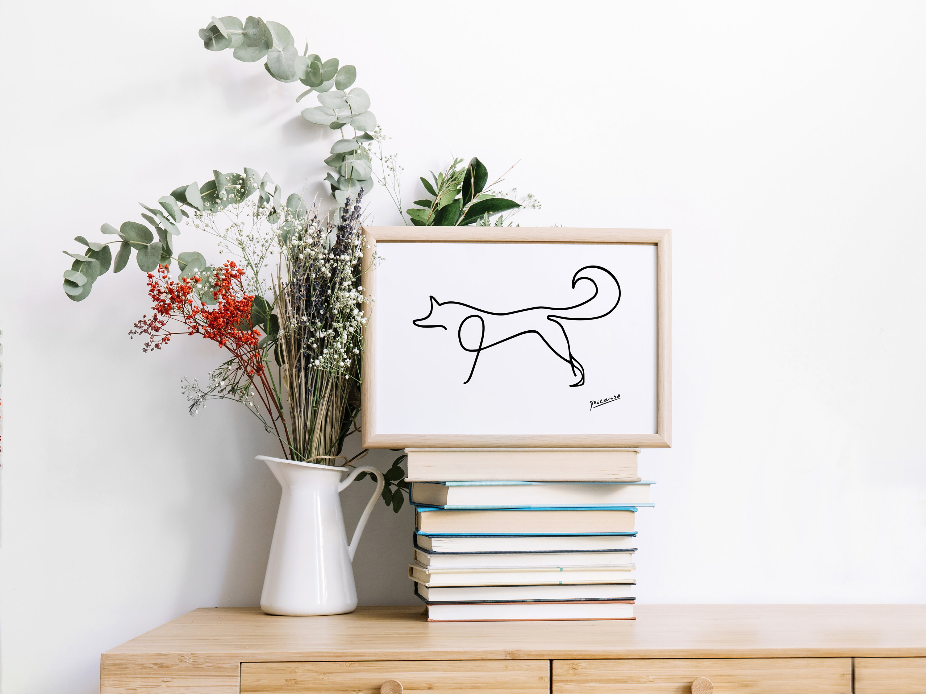 Picasso Fox Print | Picasso Animal Art | Picasso Line Drawing Modern ...