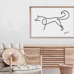 Picasso Fox Print | Picasso Animal Art | Picasso Line Drawing Modern ...