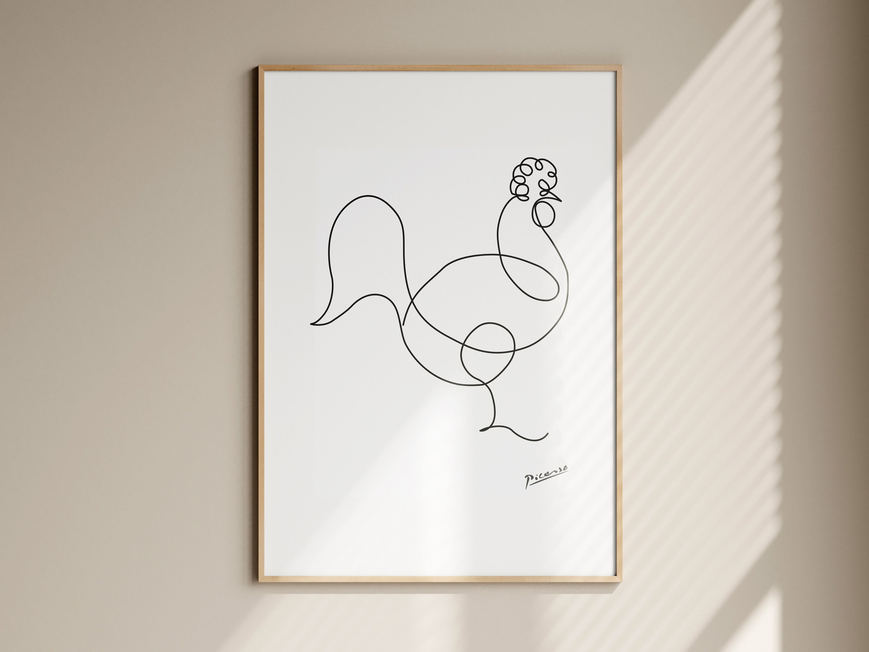 Picasso Rooster Sketch Picasso Rooster Line Art Print Exhibition Print ...