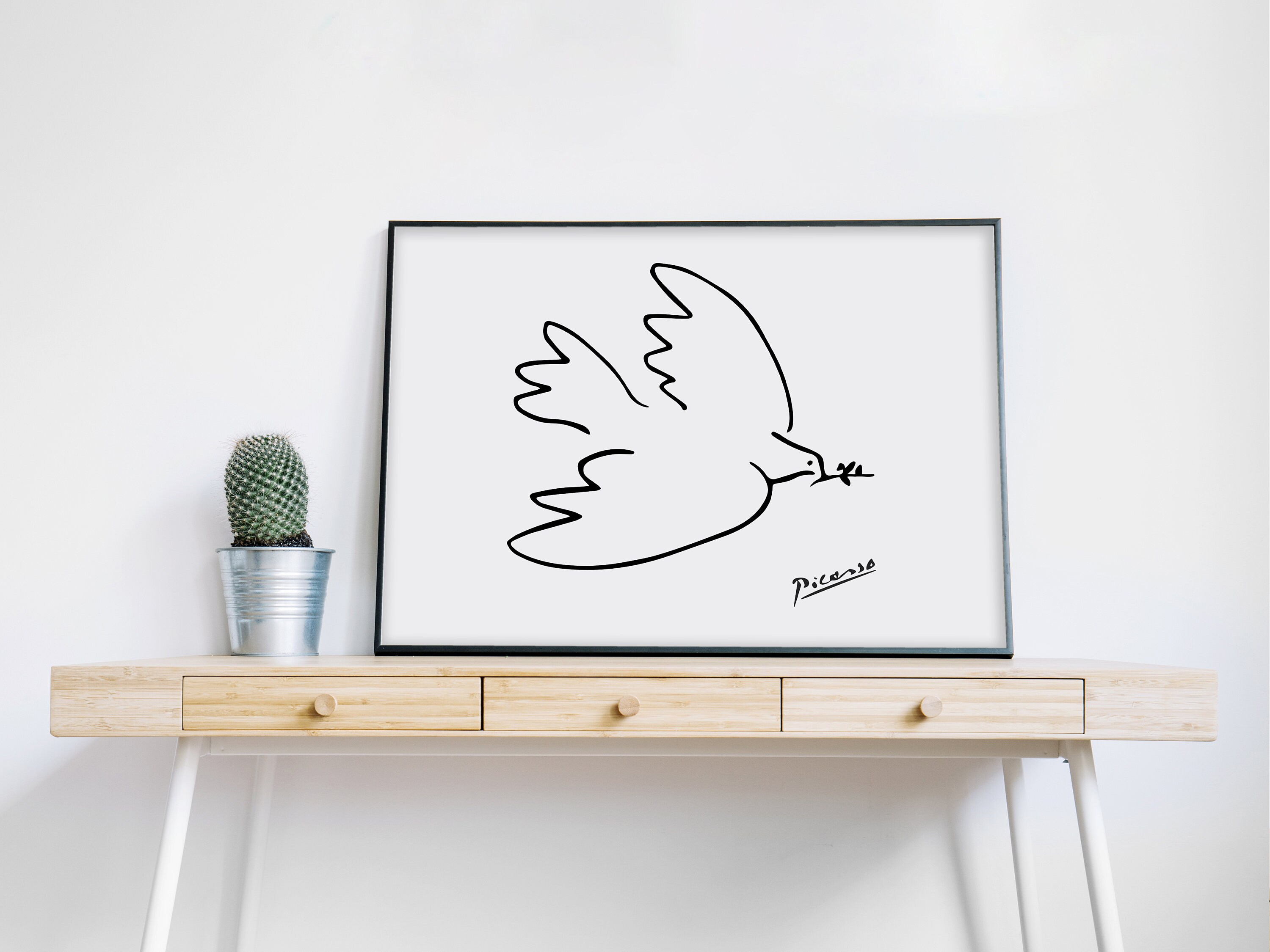 Picasso Bird Line Art Print: Minimalist Modern Decor (digital Download ...