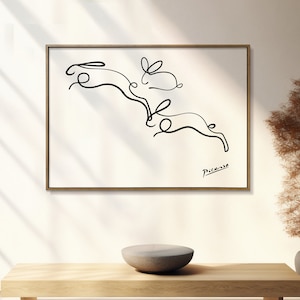 Picasso Rabbit Print | Picasso Animal Art | Picasso Line Drawing ...