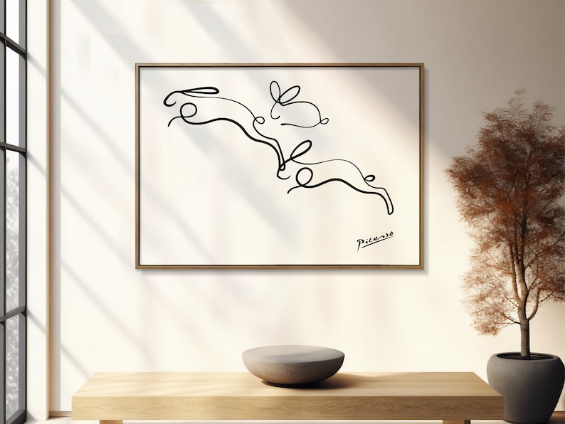 Picasso Rabbit Print | Picasso Animal Art | Picasso Line Drawing ...
