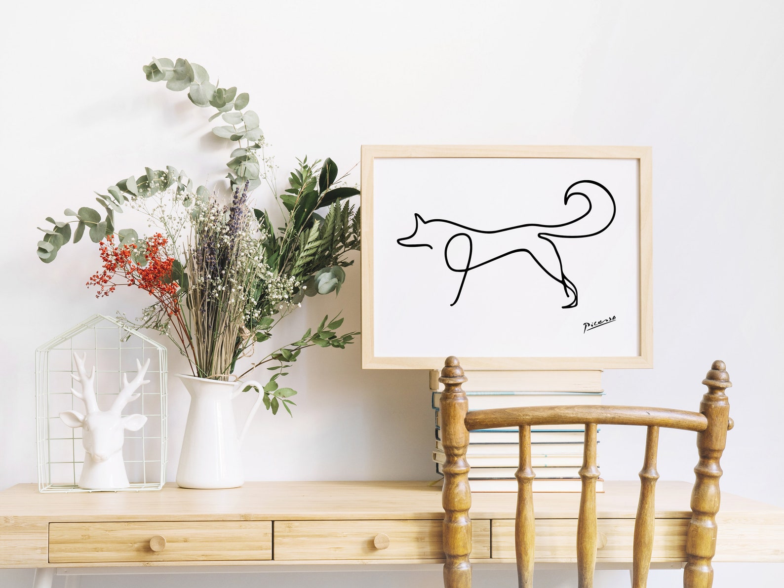 Picasso Fox Print | Picasso Animal Art | Picasso Line Drawing Modern ...
