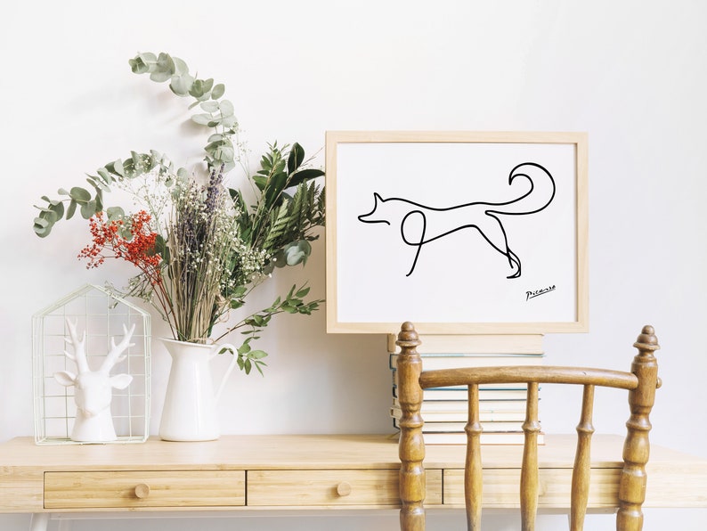 Picasso Fox Print | Picasso Animal Art | Picasso Line Drawing Modern ...