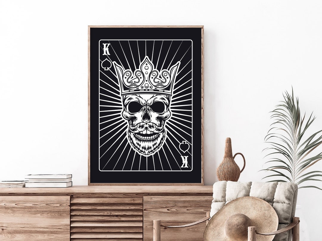 King Skull Spades Card Print: Trendy Wall Art (digital Download) - Etsy