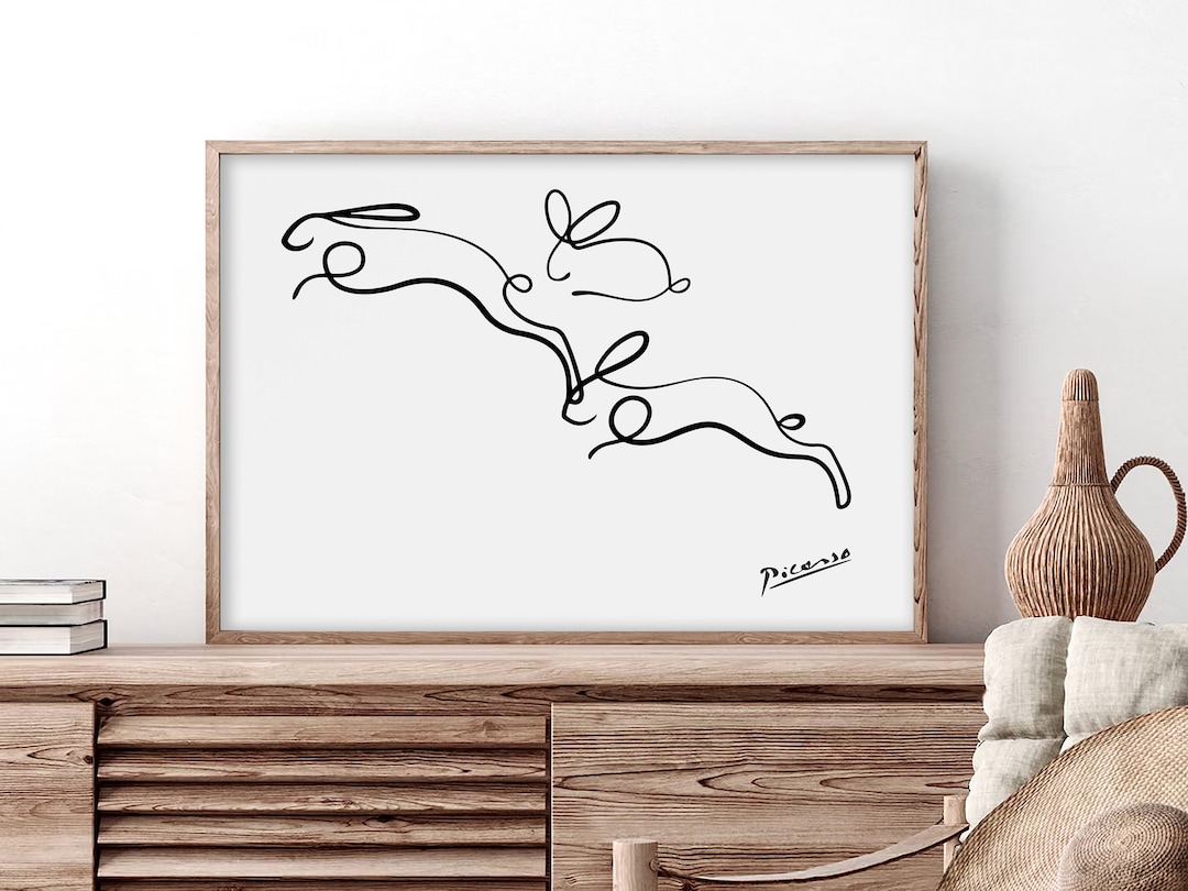 Picasso Rabbit Print | Picasso Animal Art | Picasso Line Drawing ...