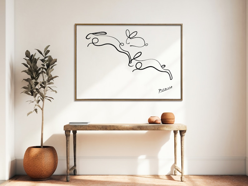Picasso Rabbit Print | Picasso Animal Art | Picasso Line Drawing ...