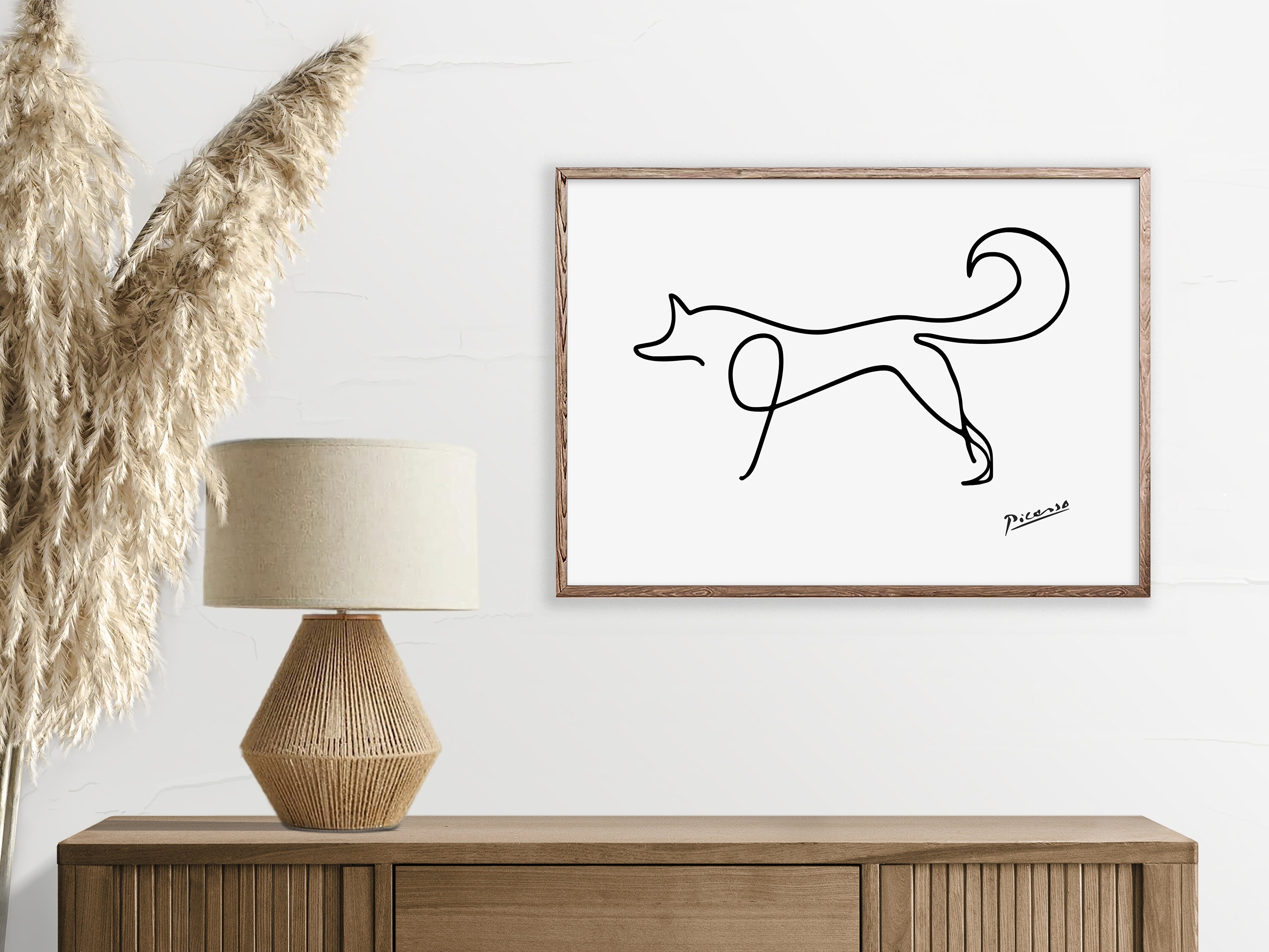 Picasso Fox Print | Picasso Animal Art | Picasso Line Drawing Modern ...