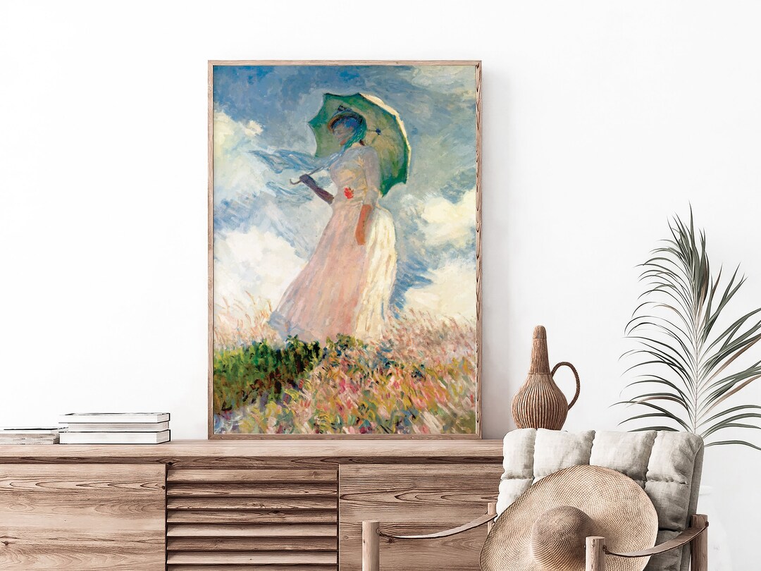 Monet Woman With Parasol Print: Impressionist Floral Art (PDF) - Etsy