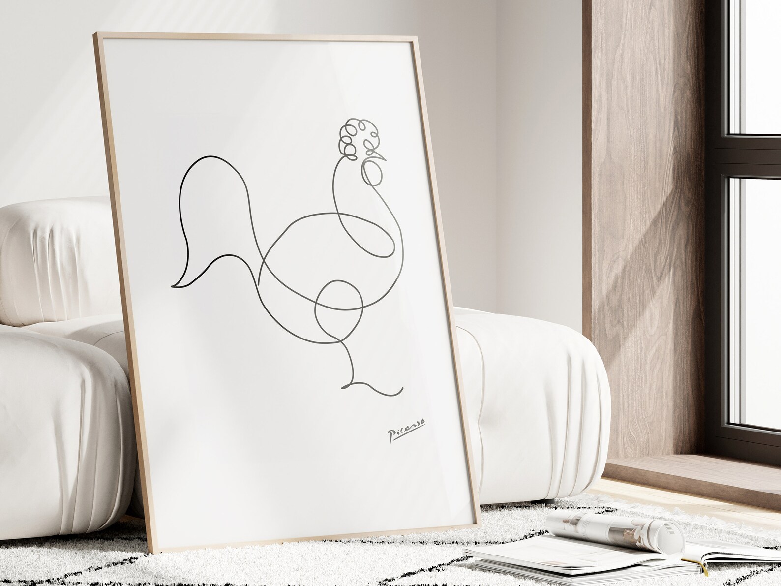 Picasso Rooster Sketch Picasso Rooster Line Art Print Exhibition Print ...