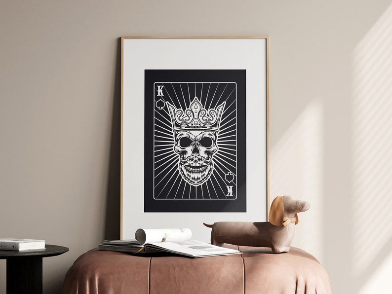 King Skull Spades Card Print: Trendy Wall Art (digital Download) - Etsy