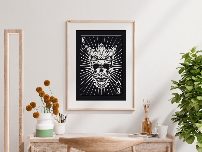 King Skull Spades Card Print: Trendy Wall Art (digital Download) - Etsy