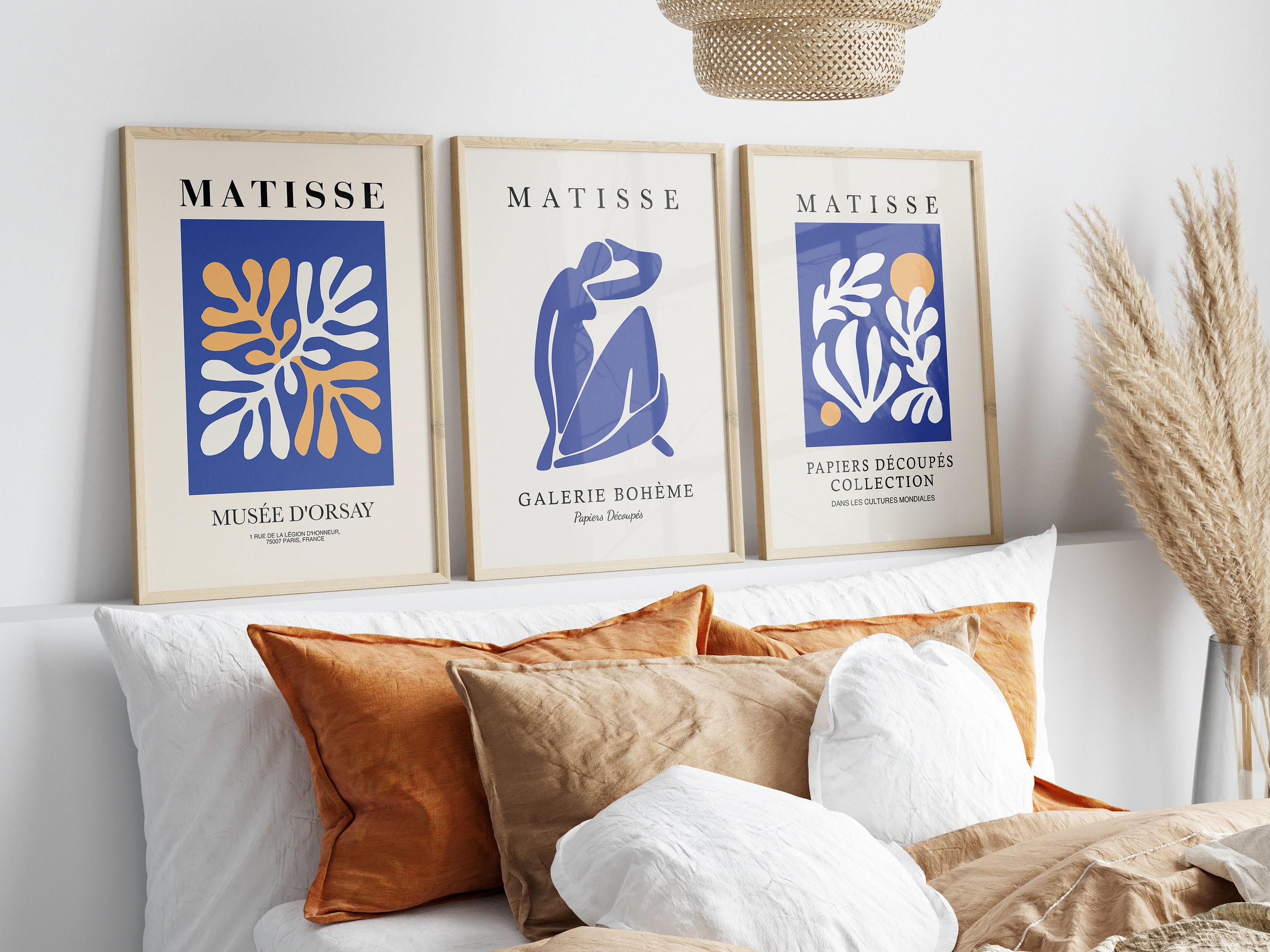 Matisse Set of 3 Prints Henri Matisse Poster Blue Matisse Wall Art Matisse Art Print Blue ...