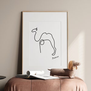 Picasso Camel Sketch Picasso Camel Line Art Print Exhibition Print Minimalist Picasso Poster ...