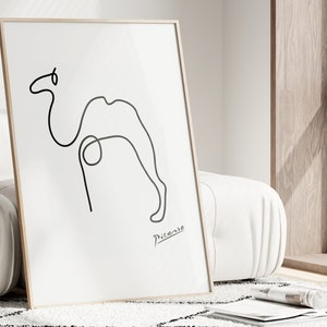 Picasso Camel Sketch Picasso Camel Line Art Print Exhibition Print Minimalist Picasso Poster ...
