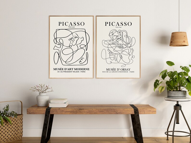 Picasso Set of 2 Exhibition Prints Picasso the Love Picasso the Hug ...