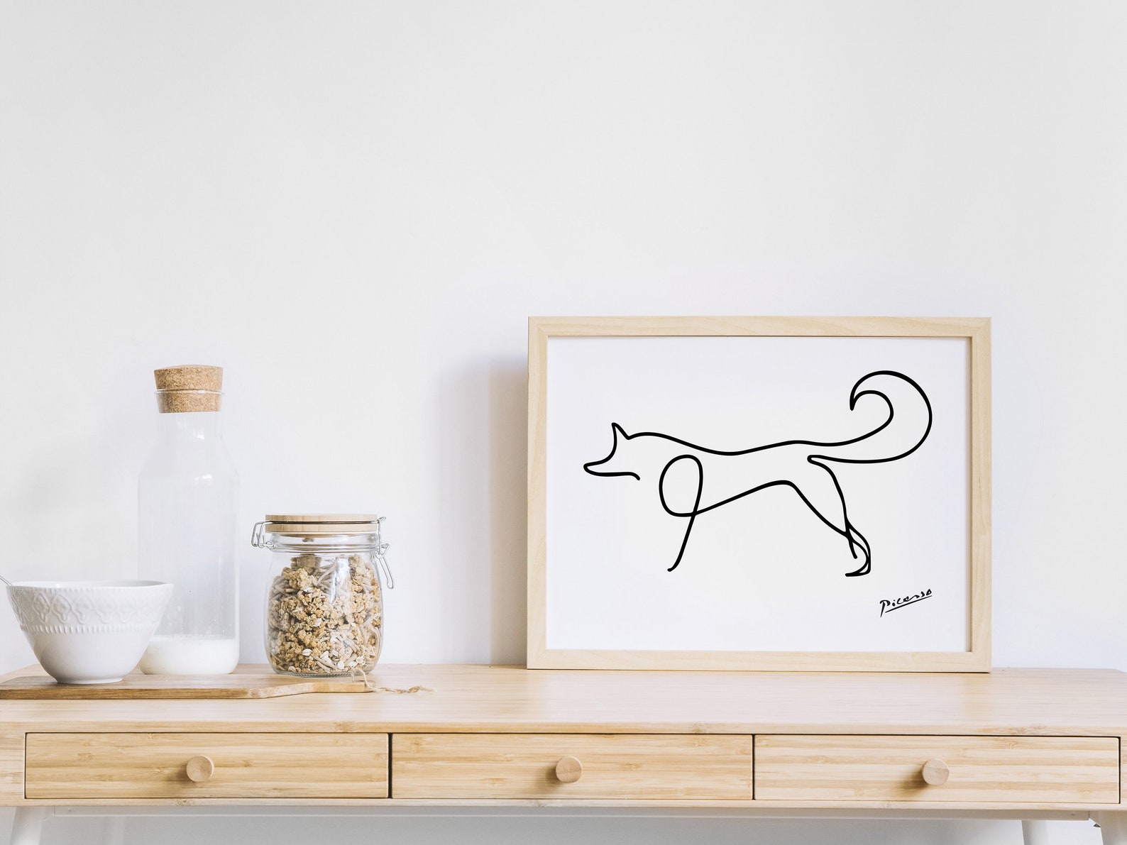 Picasso Fox Print | Picasso Animal Art | Picasso Line Drawing Modern ...