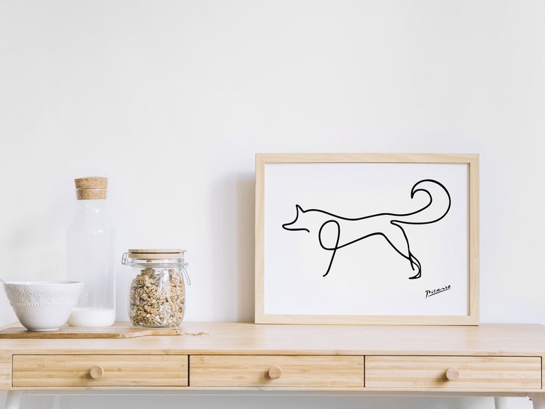 Picasso Fox Print | Picasso Animal Art | Picasso Line Drawing Modern ...