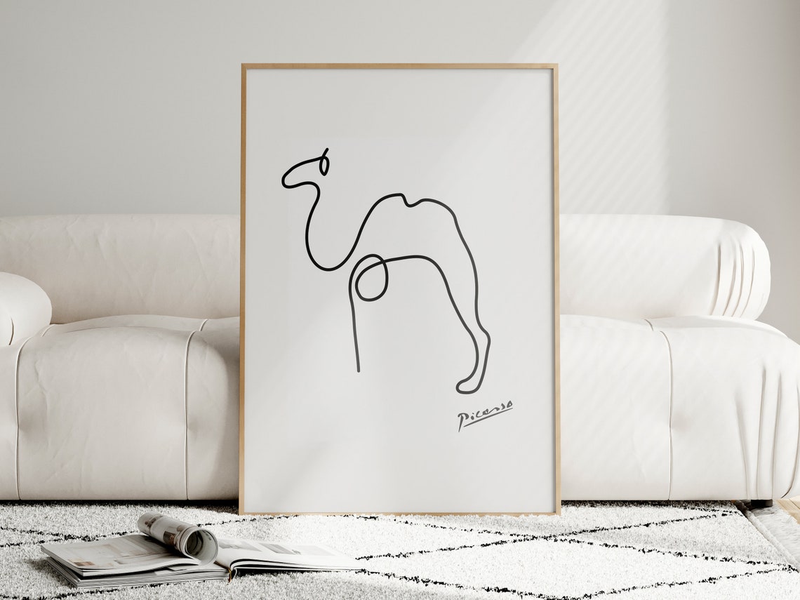 Picasso Camel Sketch Picasso Camel Line Art Print Exhibition Print Minimalist Picasso Poster ...