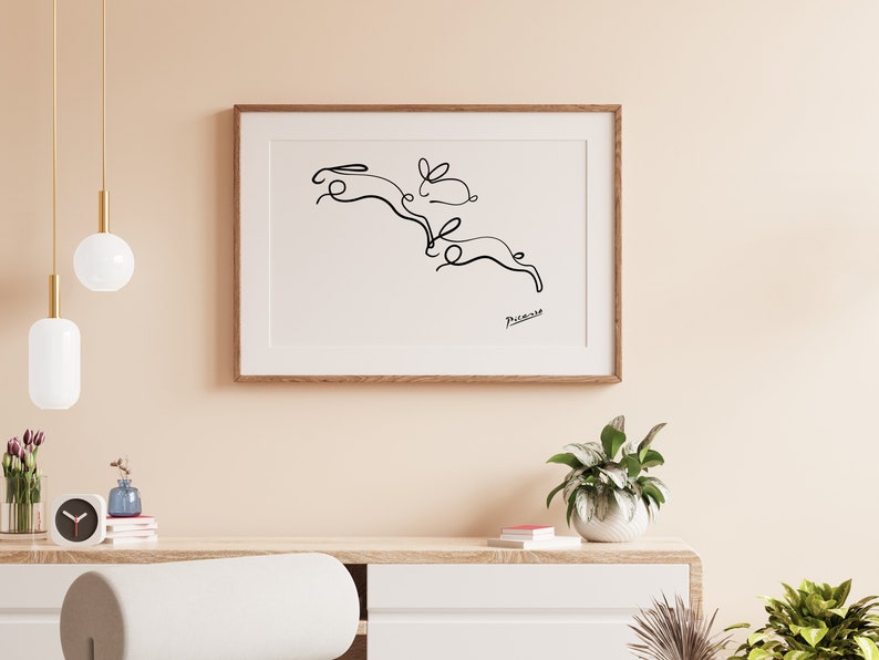 Picasso Rabbit Print Picasso Animal Art Picasso Line - Etsy