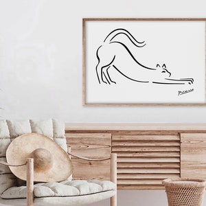 Picasso Cat Print Picasso Animal Art Picasso Line Drawing Modern ...