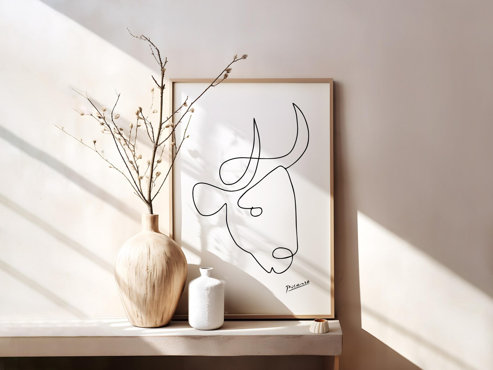 Picasso Bull Head Drawing | Picasso Bull Line Art Print | Exhibition ...