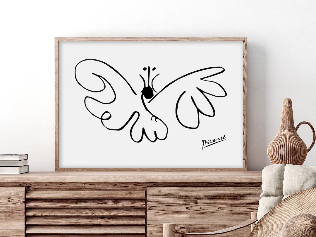 Picasso Butterfly Print | Picasso Animal Art | Picasso Line Drawing ...