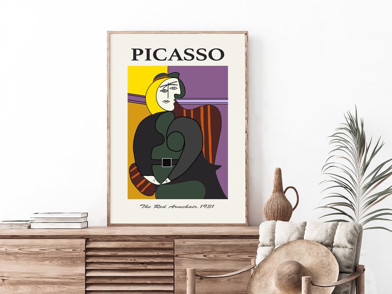Picasso Print the Red Armchair Exhibition Wall Art Print - Etsy