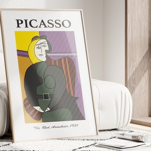 Picasso Print the Red Armchair Exhibition Wall Art Print Picasso Art ...