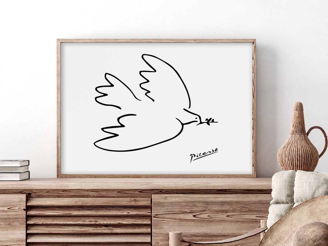 Picasso Bird Line Art Print: Minimalist Modern Decor (digital Download ...
