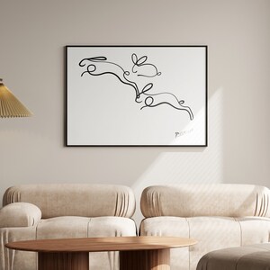 Picasso Rabbit Print | Picasso Animal Art | Picasso Line Drawing ...