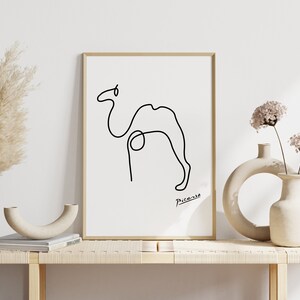 Picasso Camel Sketch Picasso Camel Line Art Print Exhibition Print Minimalist Picasso Poster ...
